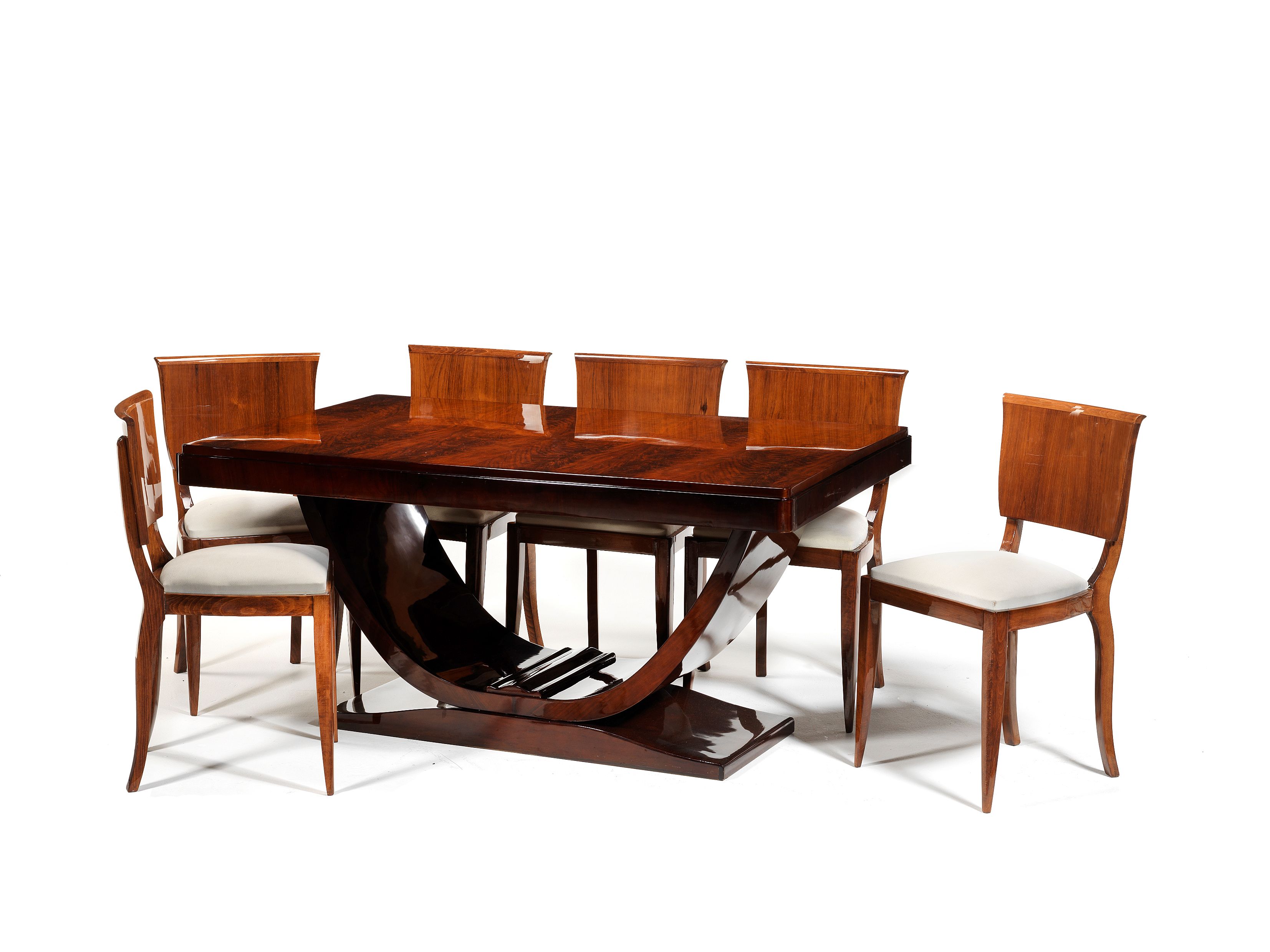Bonhams : Continental An Art Deco Extending Dining Table with Six ...