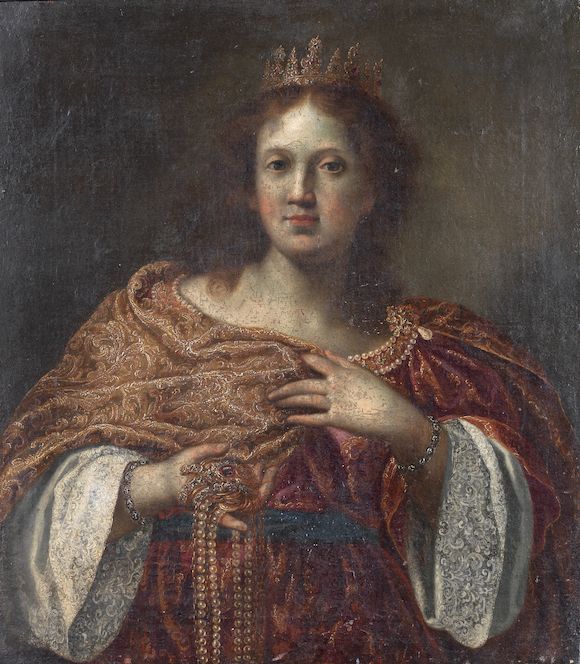 Bonhams : French School, 17th Century Portrait of a lady as the Queen ...