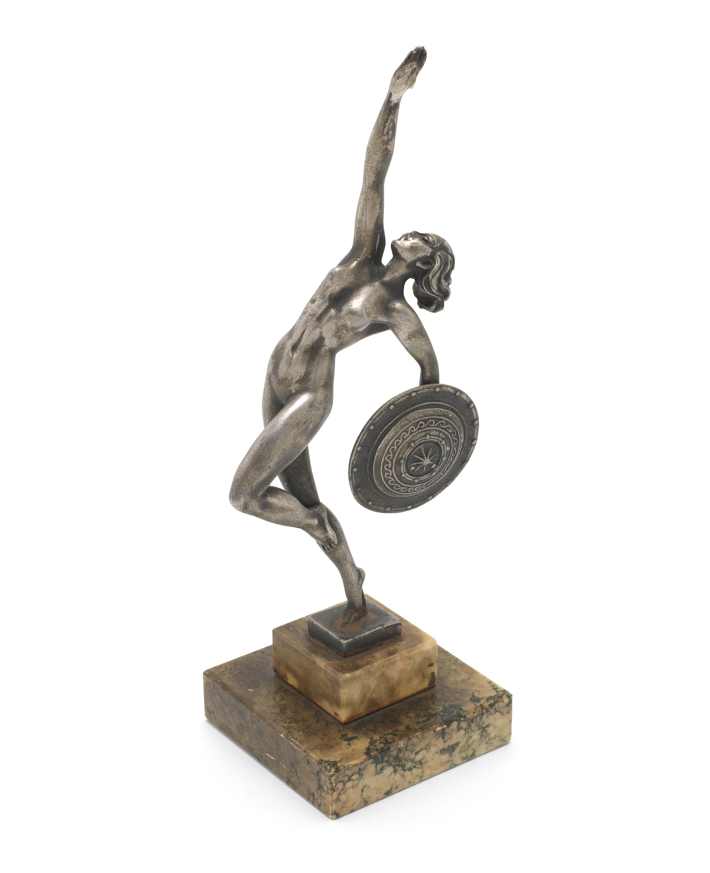 Bonhams : Raymonde Guerbe a Silvered Bronze Model of a Naked Female ...
