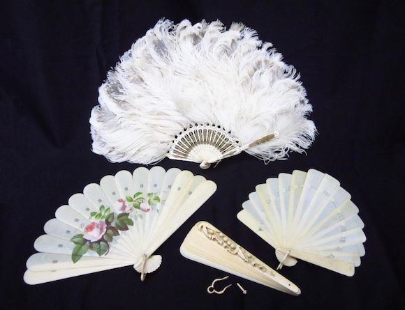 Bonhams : Four ivory fans Circa 1900