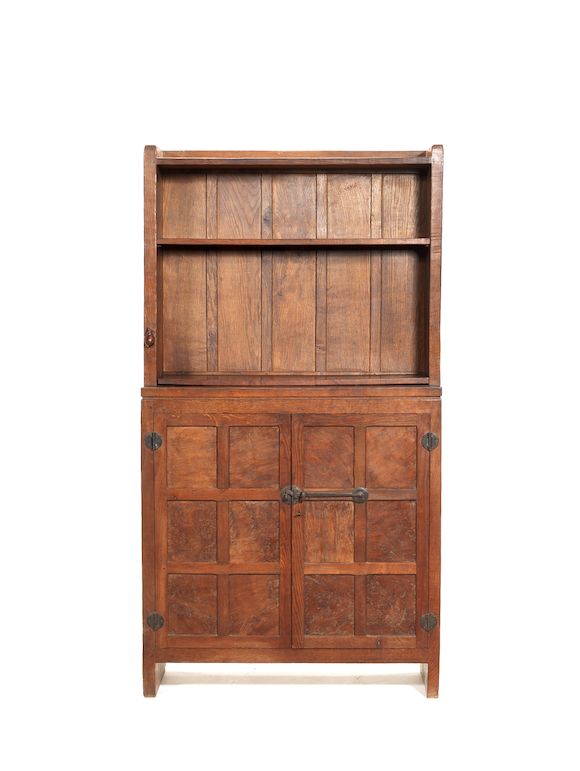 Bonhams : Robert "Mouseman" Thompson A Cabinet-Bookcase, circa 1940