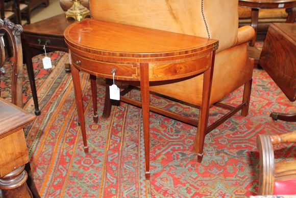 Bonhams : A 19th century mahogany D-shaped card table