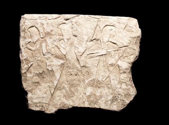 Bonhams : An Egyptian limestone relief fragment