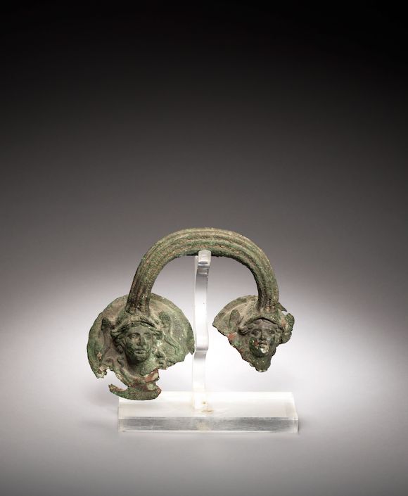 Bonhams : A Roman bronze vessel handle