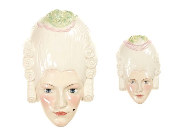 Bonhams : Doulton Burslem 'Madame Pompadour' Two Face Masks, HN 1823 ...