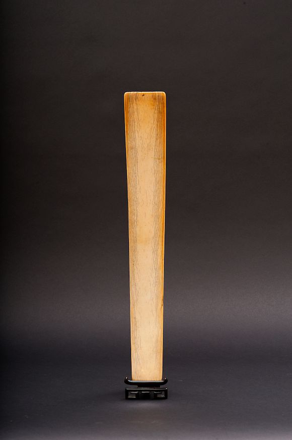 Bonhams : An ivory long slender audience tablet, hu Ming Dynasty