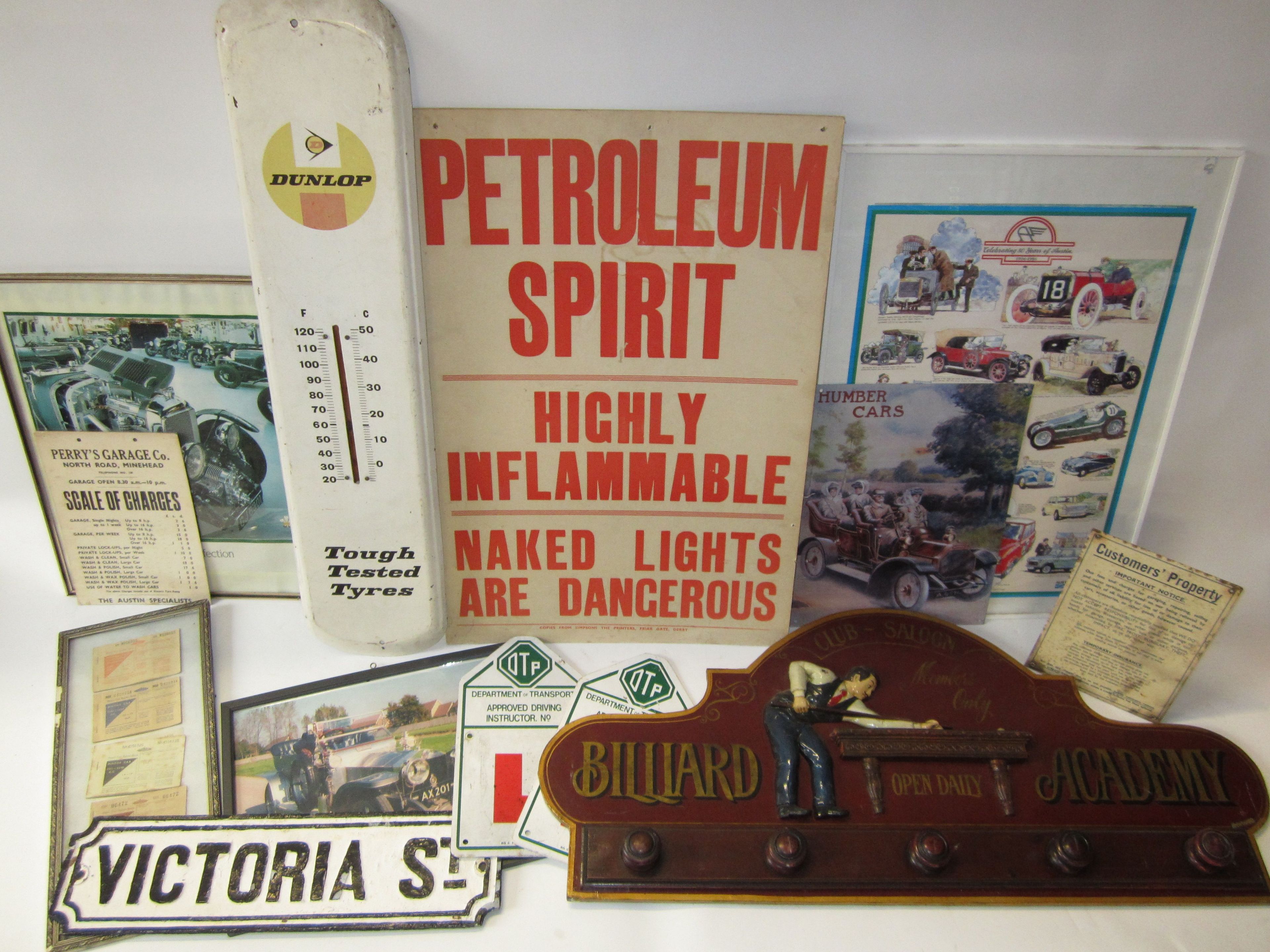 Bonhams Cars : Assorted museum display items, signs and notices,