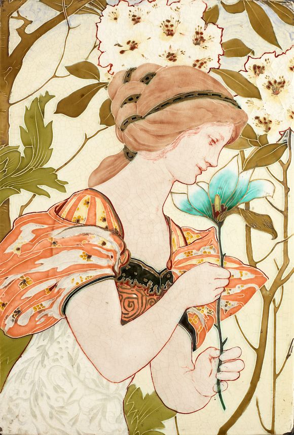 Bonhams : Leon Solon for Minton a Rare Art Nouveau Tile Panel Depicting ...