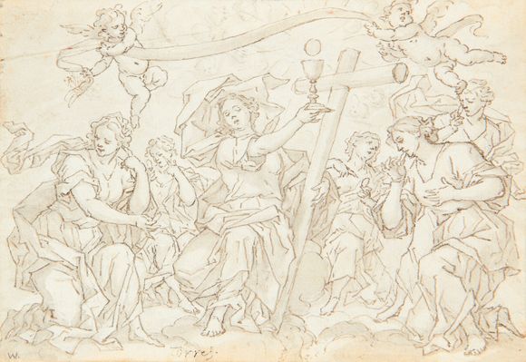 Bonhams : Spanish School, 17th Century A figure holding a raised ...