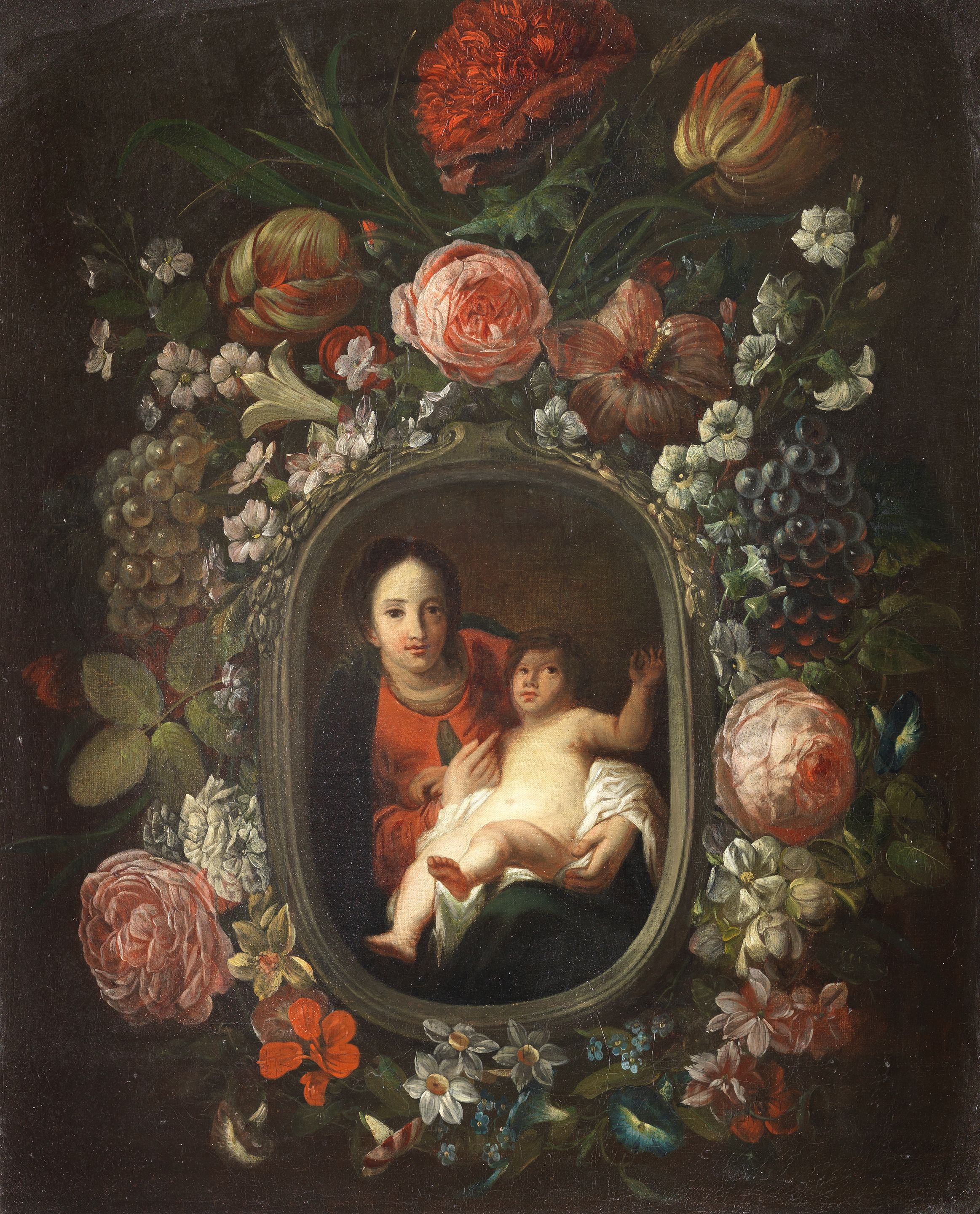 Bonhams : Circle of Frans Ykens (Antwerp 1601-1693 Brussels) The Madonna and Child within a ...