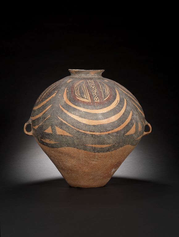 Bonhams : A Neolithic painted pottery jar of Banshan type Gansu, 3rd ...