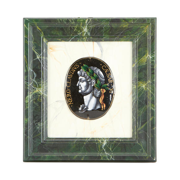 Bonhams : Style of Jacques Laudin, French (1627-1695) A Limoges enamel plaque depicting Emperor ...