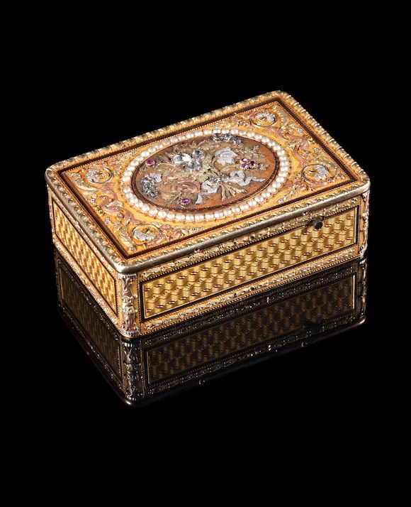 Bonhams : A very fine veri-gold, split seed-pearl, diamond and ruby ...