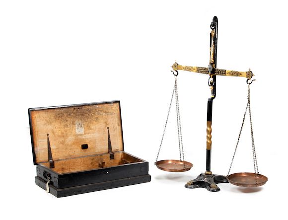 Bonhams : A late Victorian black-painted and gilt-decorated iron and ...