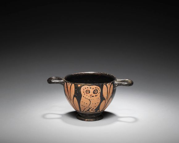 Bonhams : A Greek red-figure owl skyphos