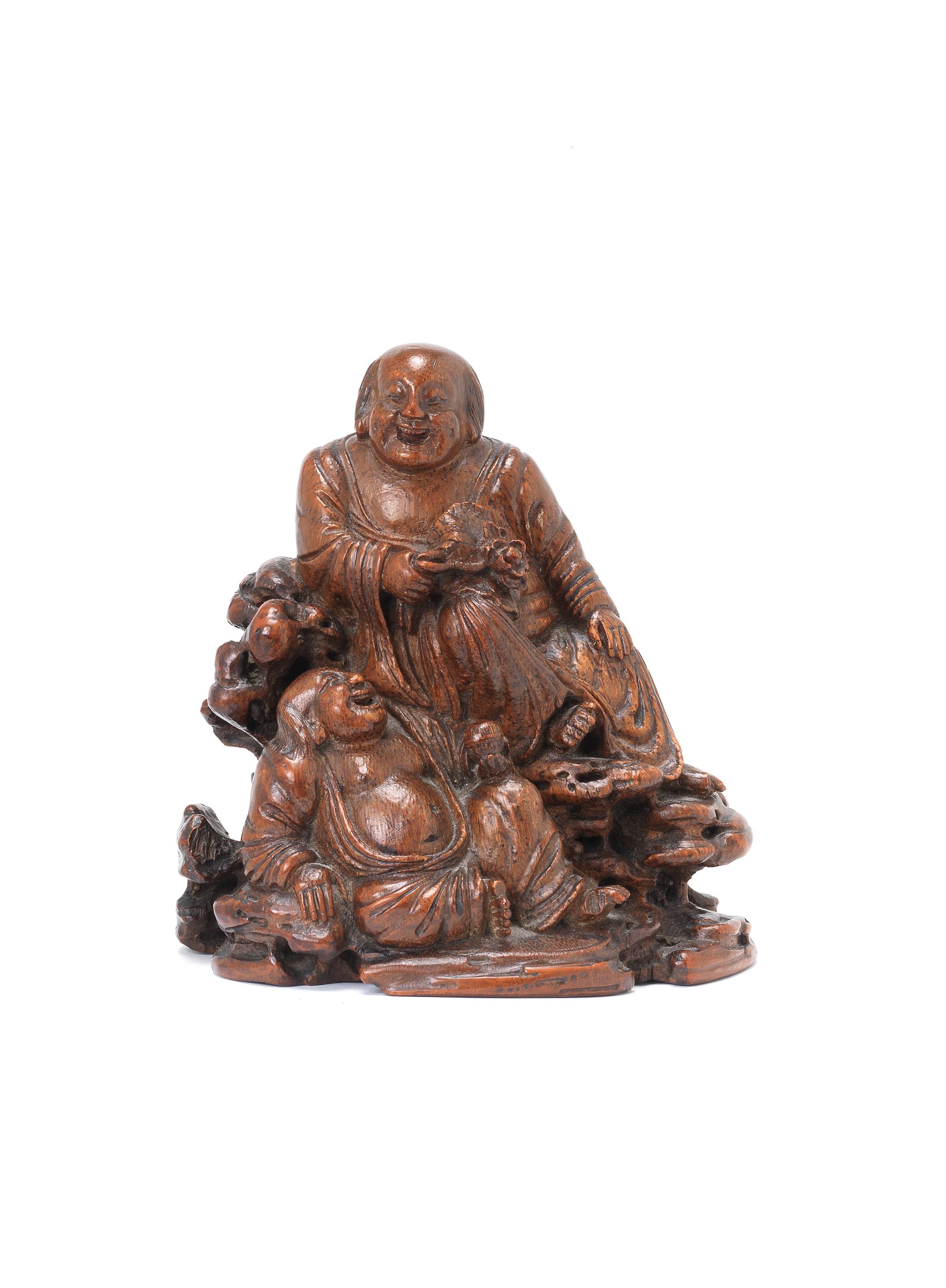 Bonhams : A bamboo carving of the Hehe Erxian Qing Dynasty