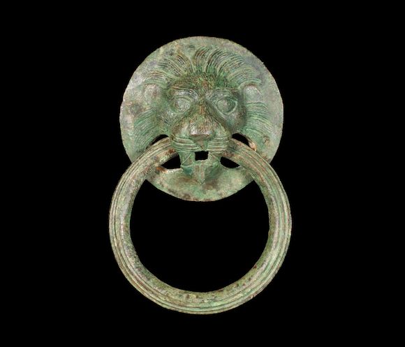 Bonhams : A Roman bronze coffer handle