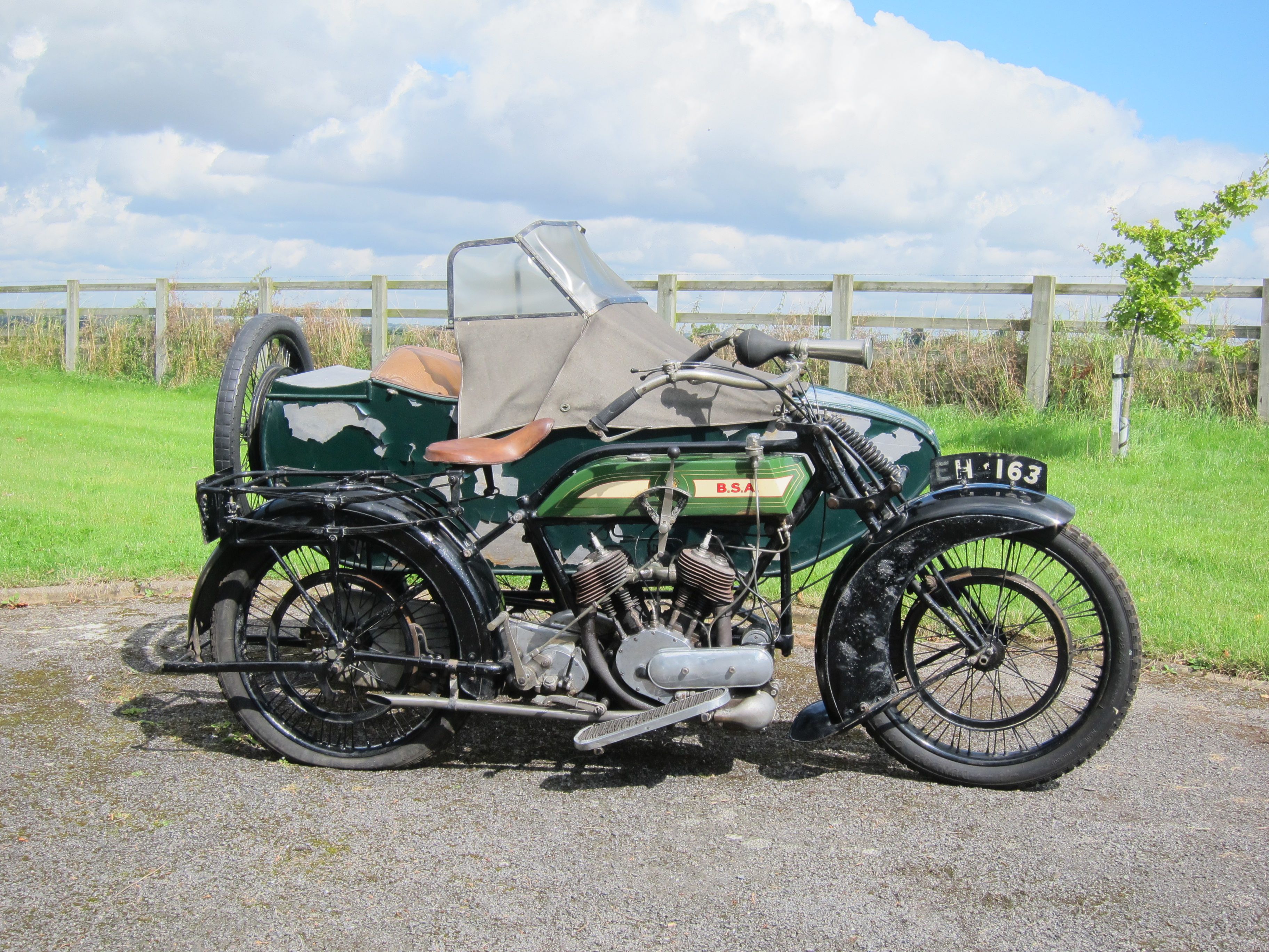 Bonhams Cars : 1923 BSA 986cc 8hp Model F Motorcycle Combination Frame no. M2202 Engine no. 147