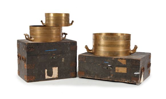 Bonhams : A set of three late Victorian brass alloy Imperial Measures ...