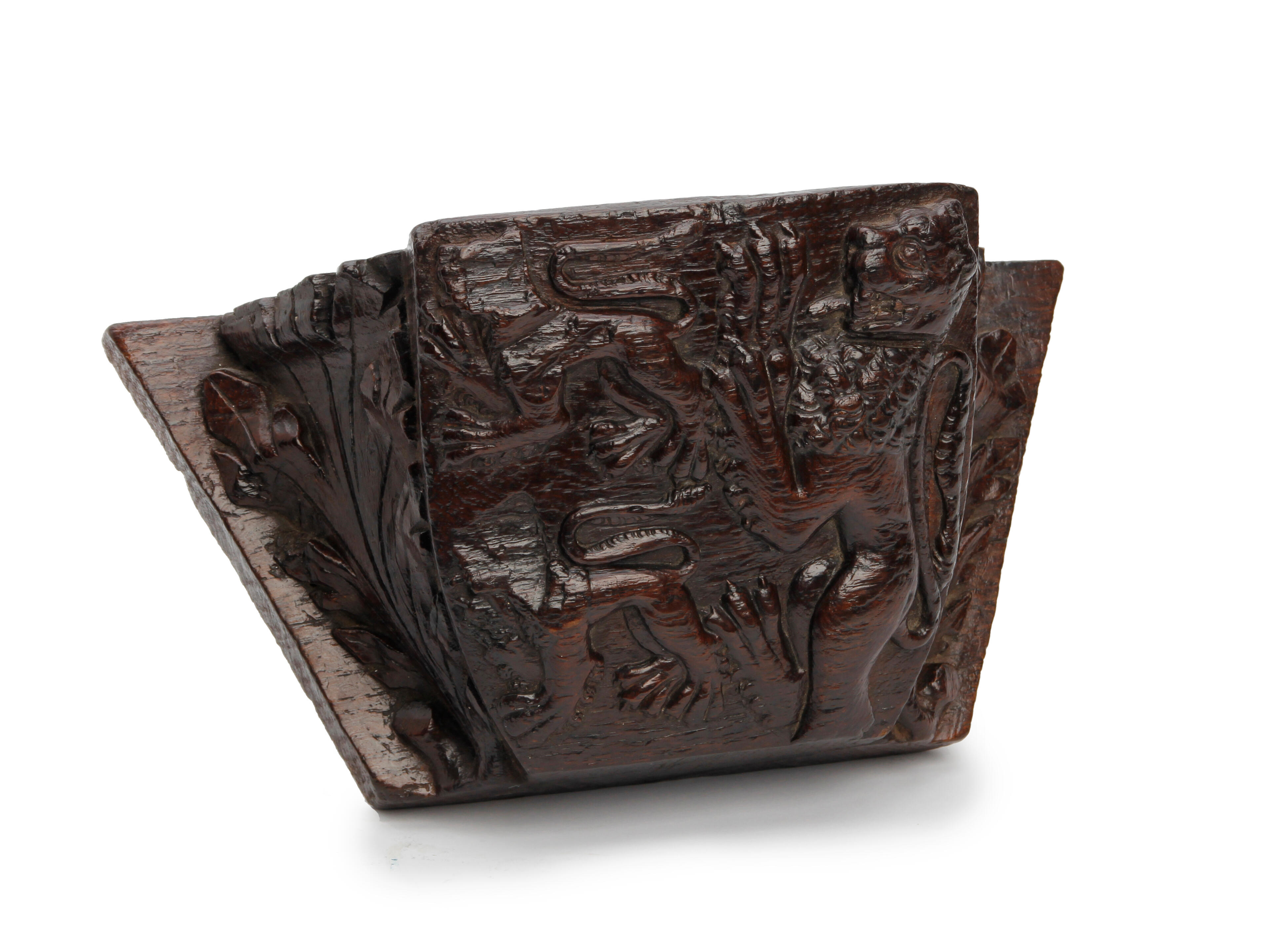 Bonhams : An early 16th century carved oak misericord 'corbel'