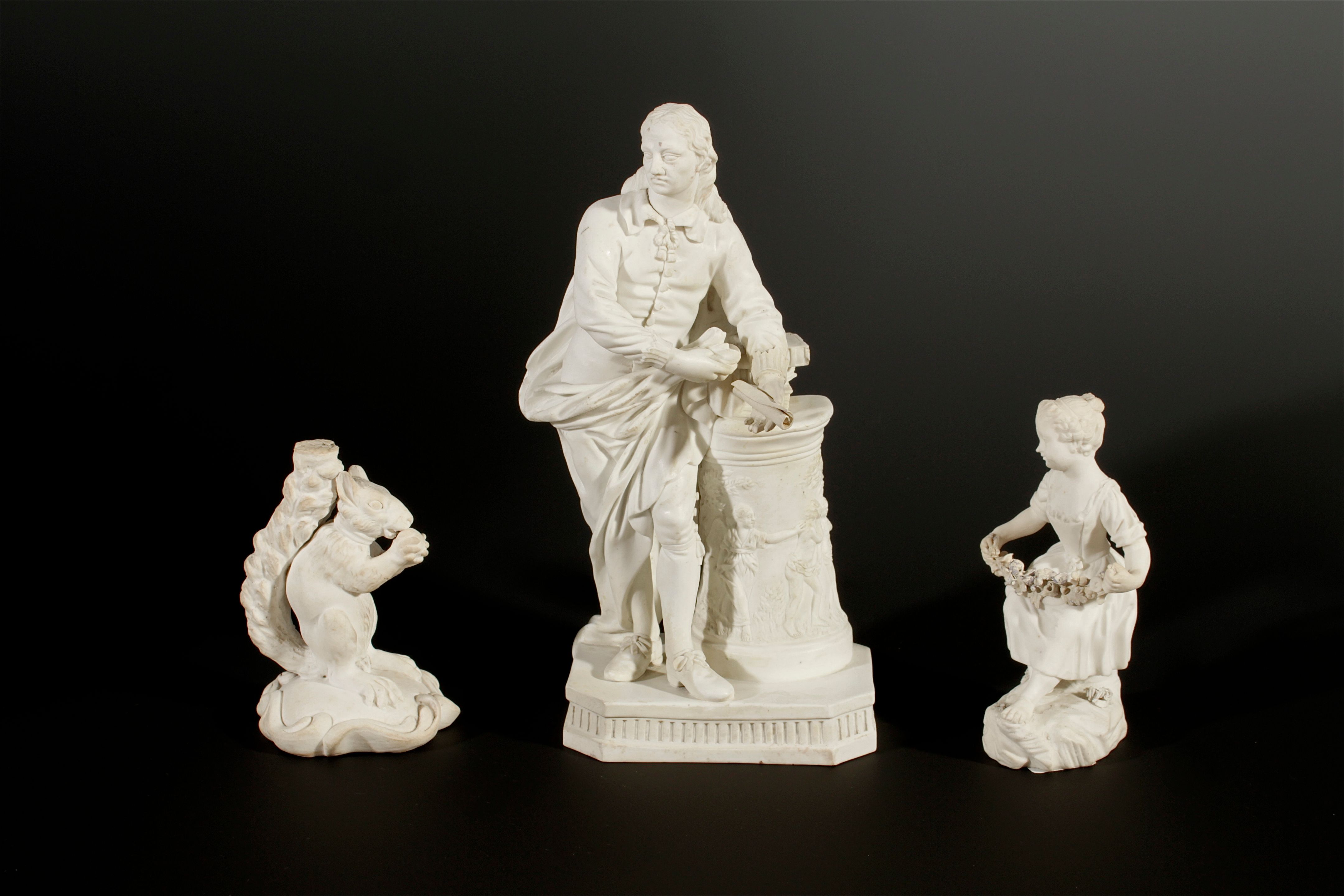 Bonhams : A Derby biscuit figure of Milton, a Minton model of a ...