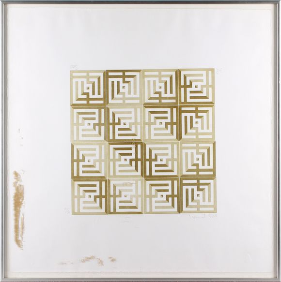 Bonhams : Issam el Said (1838-1988) Kufic IV Screenprint in colours, on ...