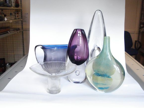 Bonhams : Continental a Selection of Post War Glass Vases, 20th Century