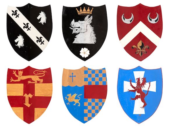 Bonhams : A set of six modern shields