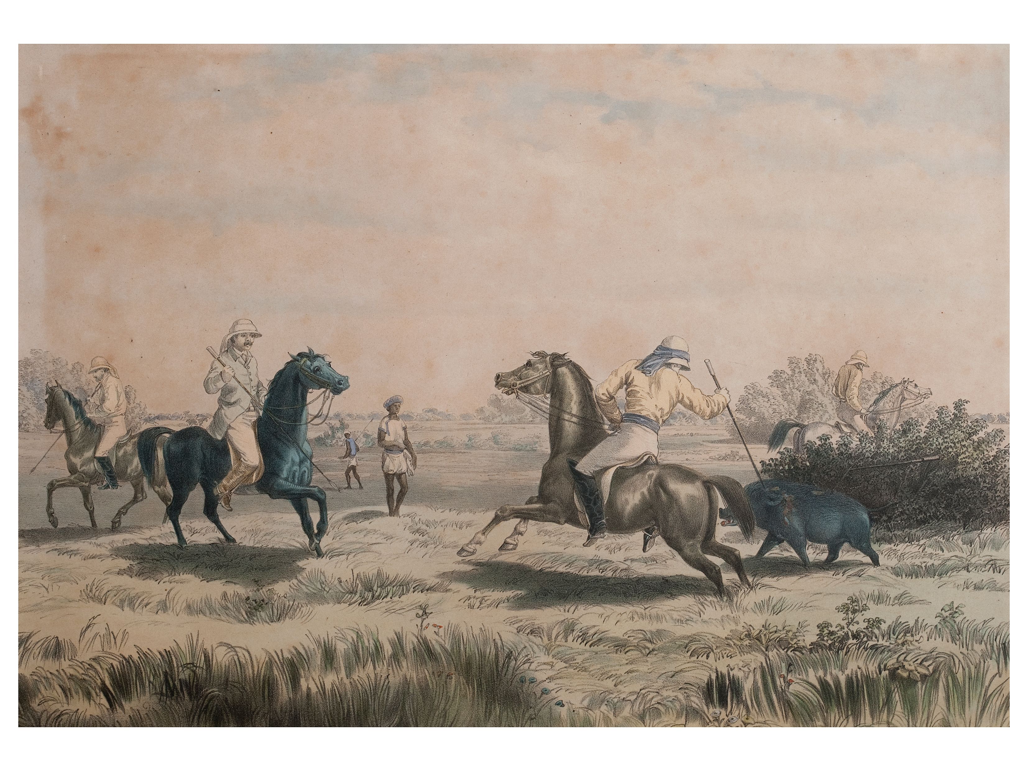 Bonhams : After Percy Carpenter Hog Hunting in Lower Bengal The Meet ...
