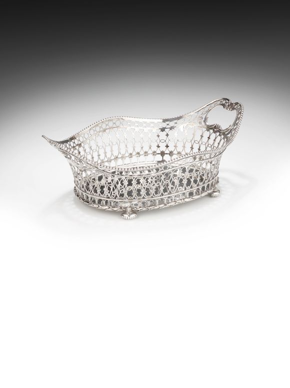 Bonhams : A late 18th century Dutch silver basket by Johannes ...
