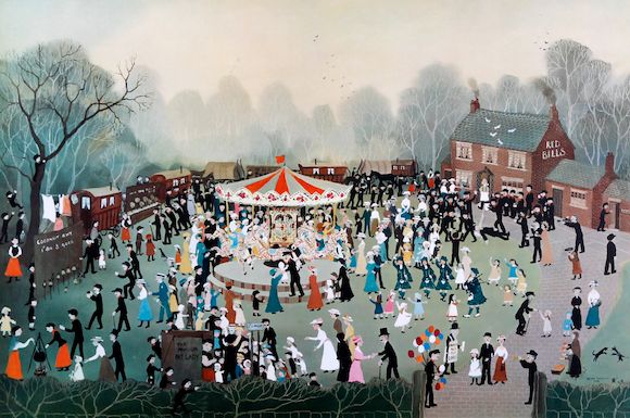 Bonhams : Helen Bradley (British, 1900-1979) 'The Fair at Daisy Nook'