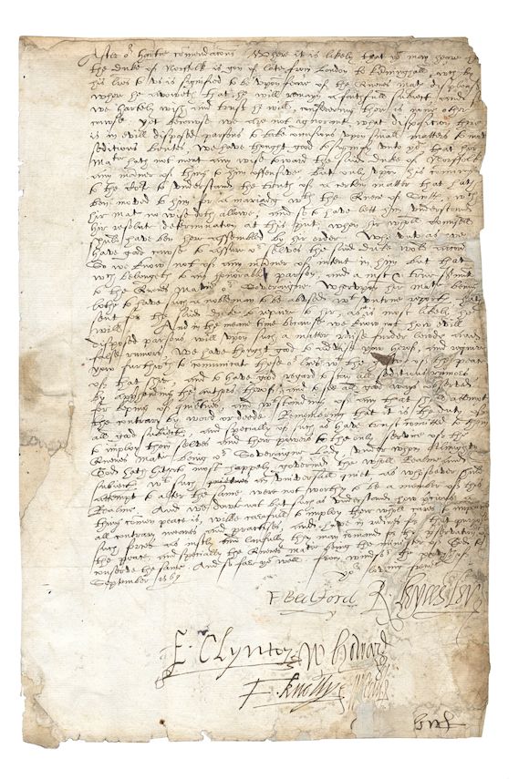 Bonhams : ELIZABETH I, MARY QUEEN OF SCOTS and THE DUKE OF NORFOLK ...