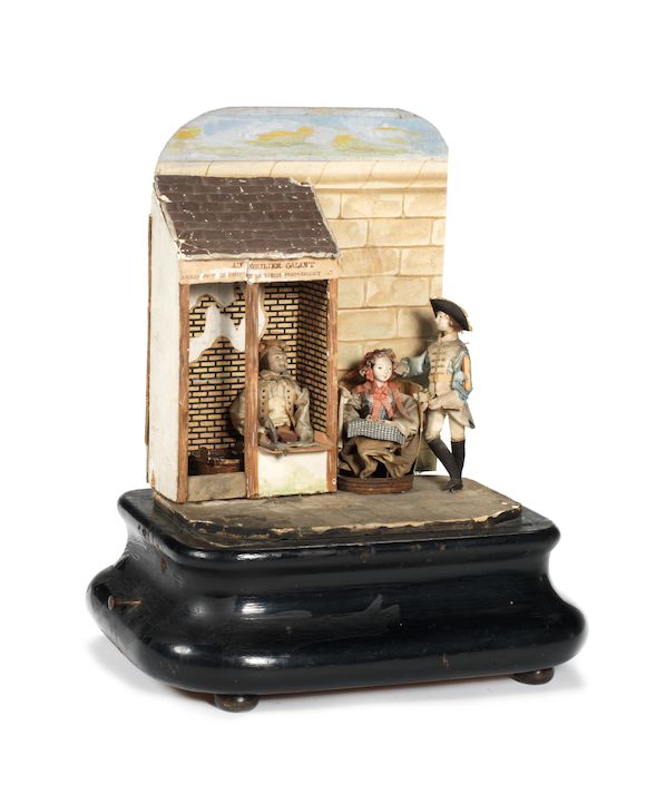 Bonhams : A cobbler stall street scene automaton, circa 1900 and later,
