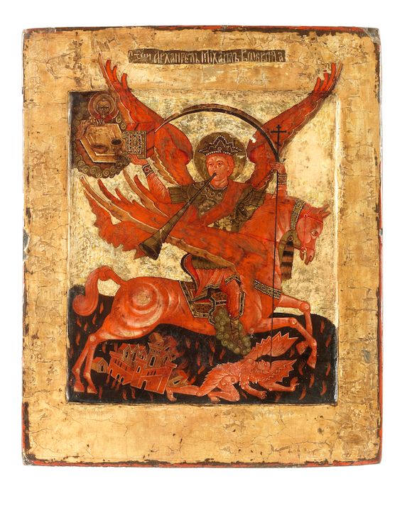 Bonhams : The Archangel Michael of the Apocalypse Russia, 17th century