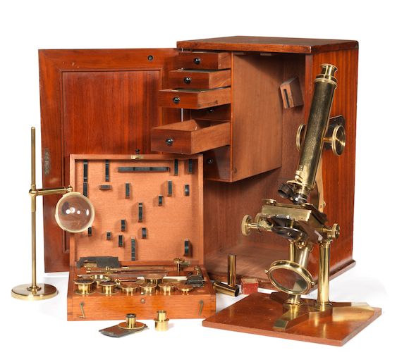 Bonhams : A fine James Smith brass compound monocular microscope ...