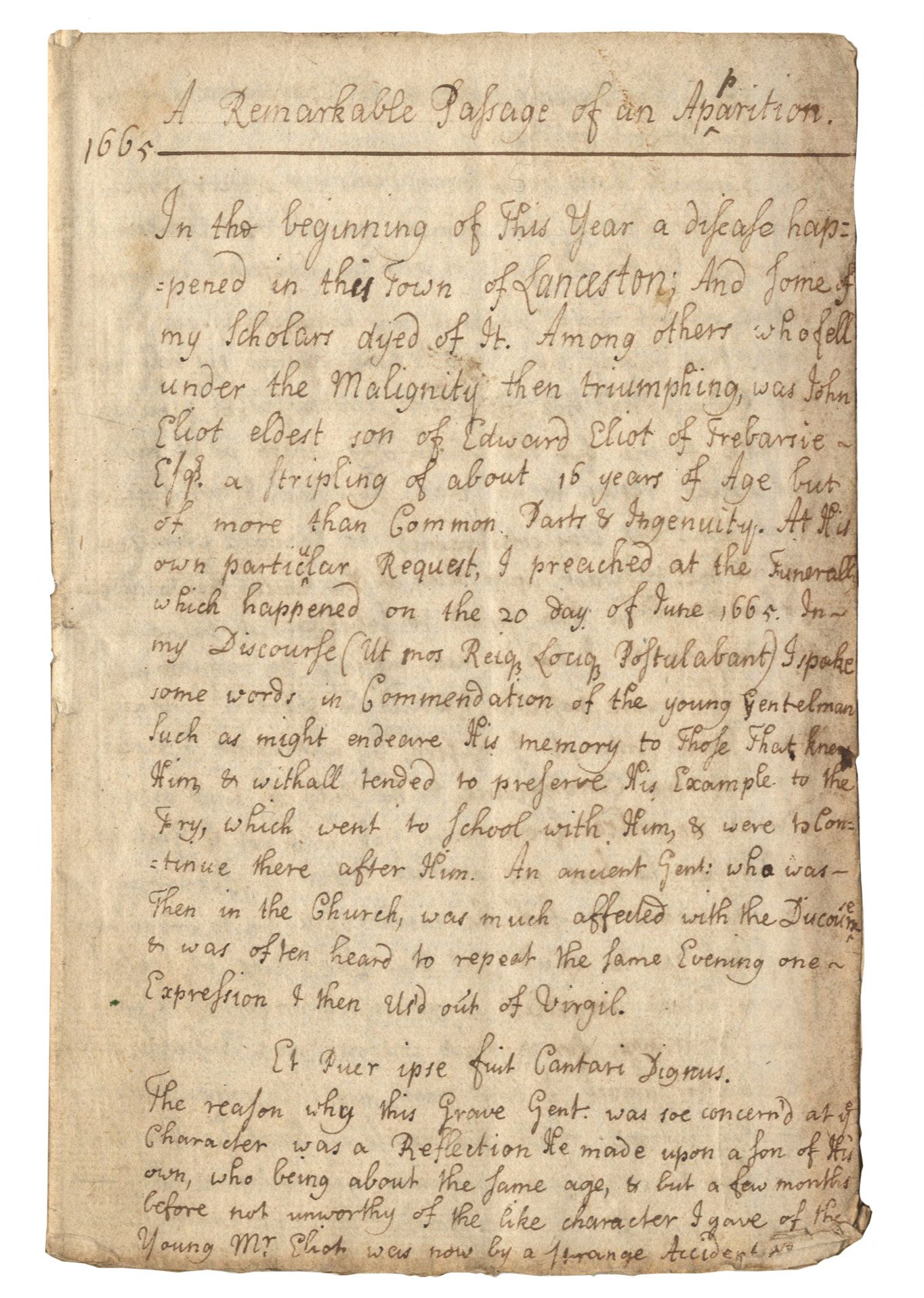 Bonhams : DEFOE APOCRYPHA - A CORNISH GHOST STORY. Early eighteenth ...