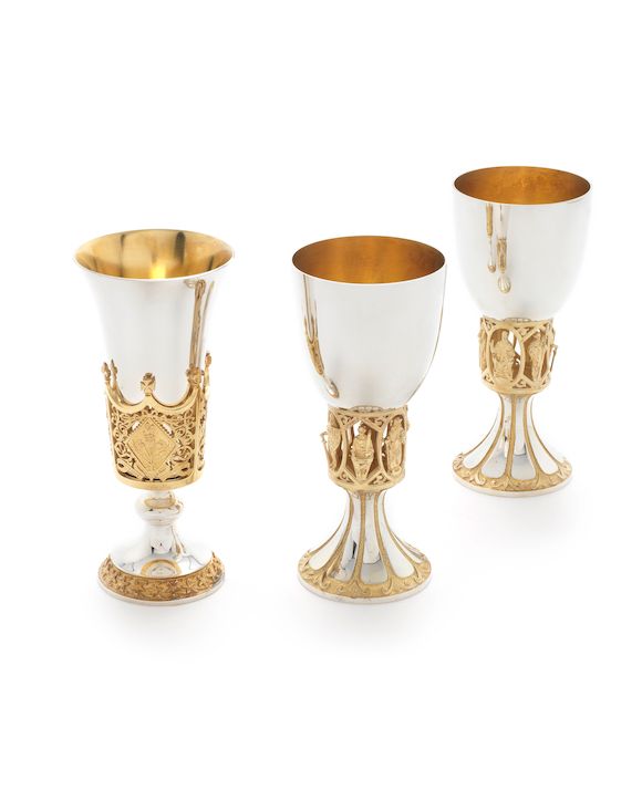 Bonhams : HECTOR MILLER for AURUM A pair of silver and silver-gilt ...