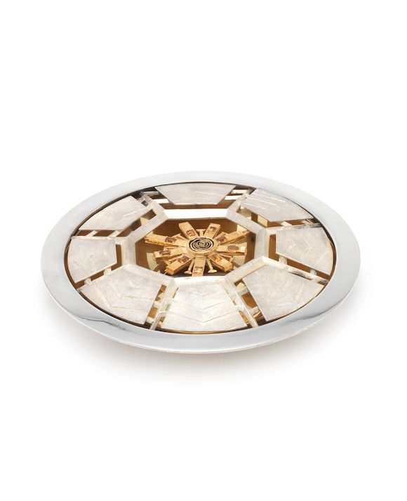 Bonhams : GERALD BENNEY A silver and silver gilt centrepiece by Gerald ...