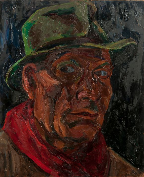 Bonhams : Colin Moss (British, 1914-2005) Self portrait in de-mob hat