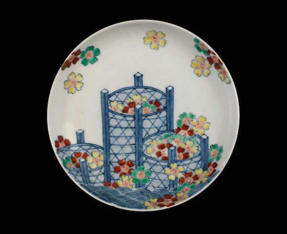 Bonhams : A Nabeshima enamelled saucer dish