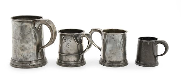 Bonhams : A pre-Imperial straight-sided quart mug, circa 1750