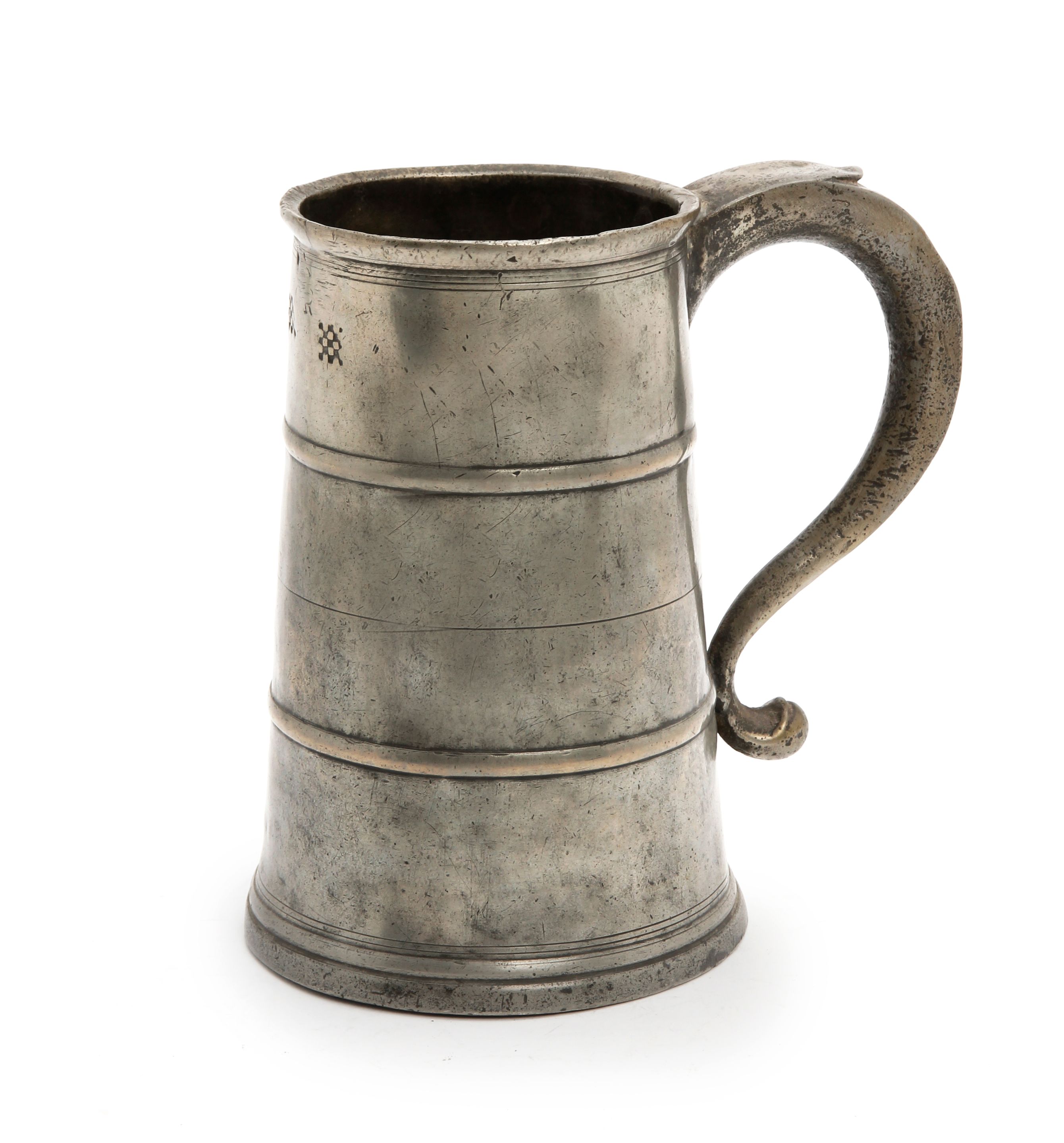 Bonhams : A rare quart two-band tavern pot, circa 1715
