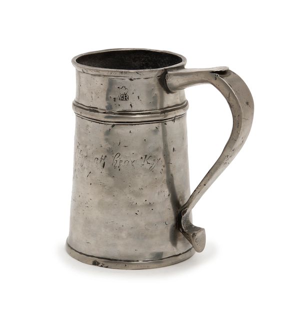 Bonhams : A rare quart high single-fillet tavern pot, circa 1720