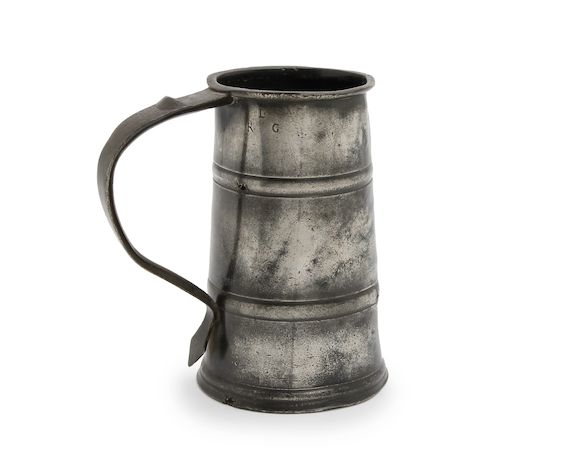 Bonhams : A rare quart two-band tavern pot, circa 1685,