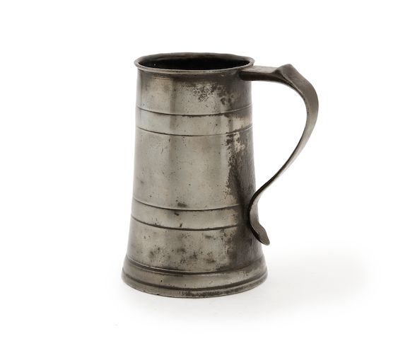 Bonhams : A rare quart two-band tavern pot, circa 1720