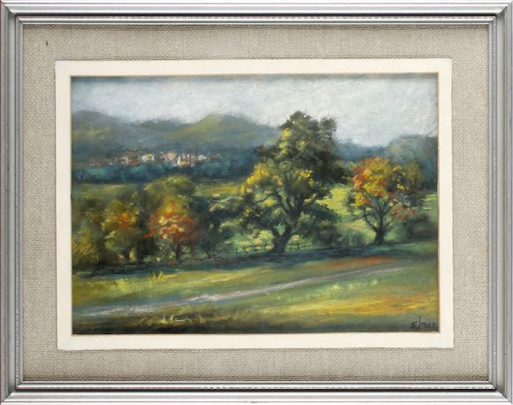 Bonhams : Frederick Lawson (British, 1888-1968) A rural landscape