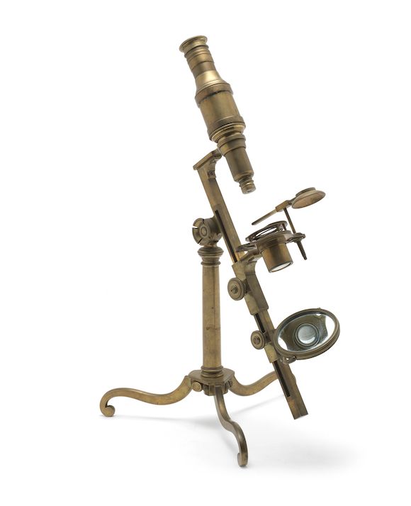 Bonhams : A large George Adams brass compound monocular microscope ...
