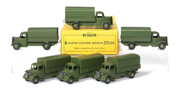 Bonhams : Dinky Export Trade Box 30SM Military Austin Covered Wagons
