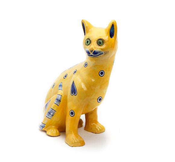 Bonhams : A Gallé style faience cat Circa 1900