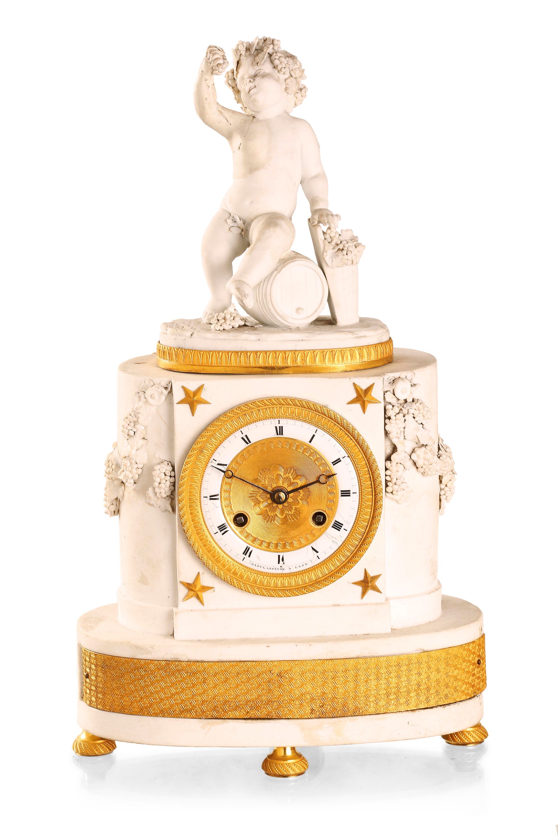 Bonhams : A French 19th century biscuit porcelain clock by Raoul Lefevre